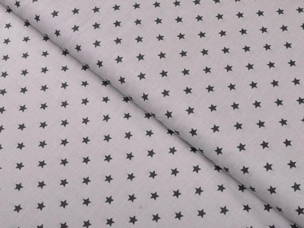 Biante Bavlněný povlak na polštář Sandra SA-311 Tmavě šedé hvězdičky na šedém 35 x 45 cm