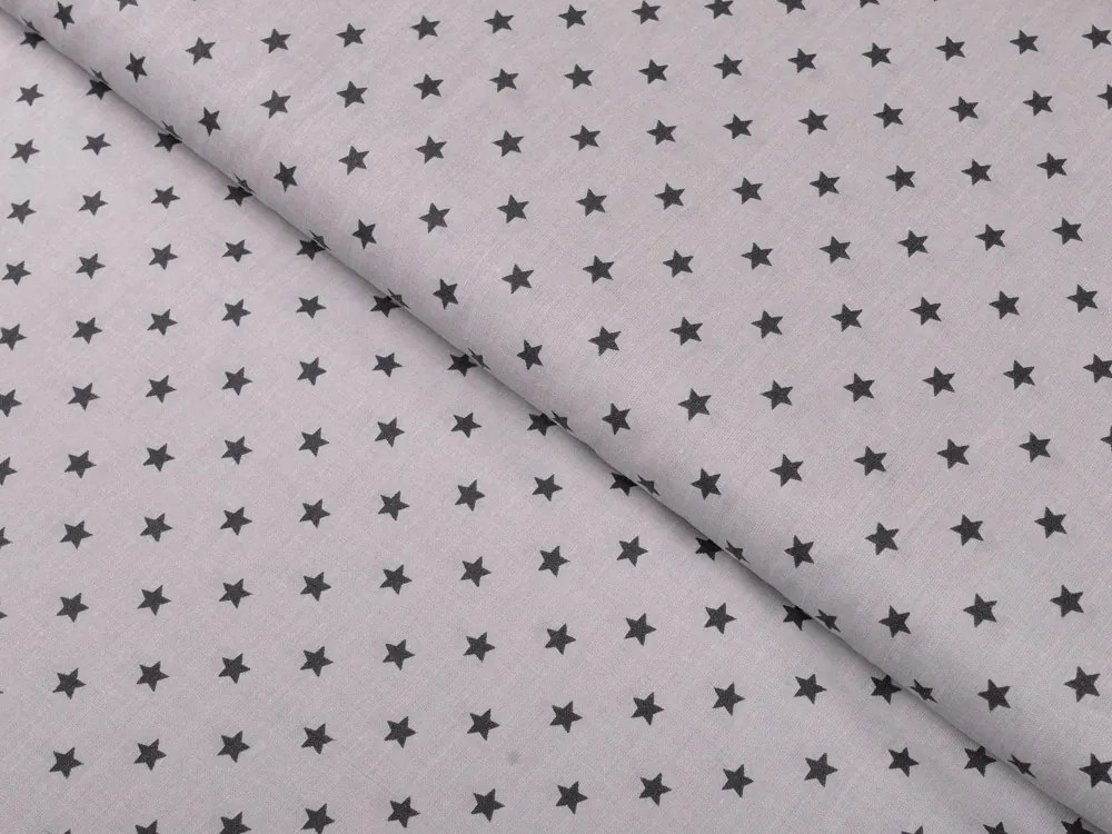 Biante Bavlněný povlak na polštář Sandra SA-311 Tmavě šedé hvězdičky na šedém 40 x 60 cm