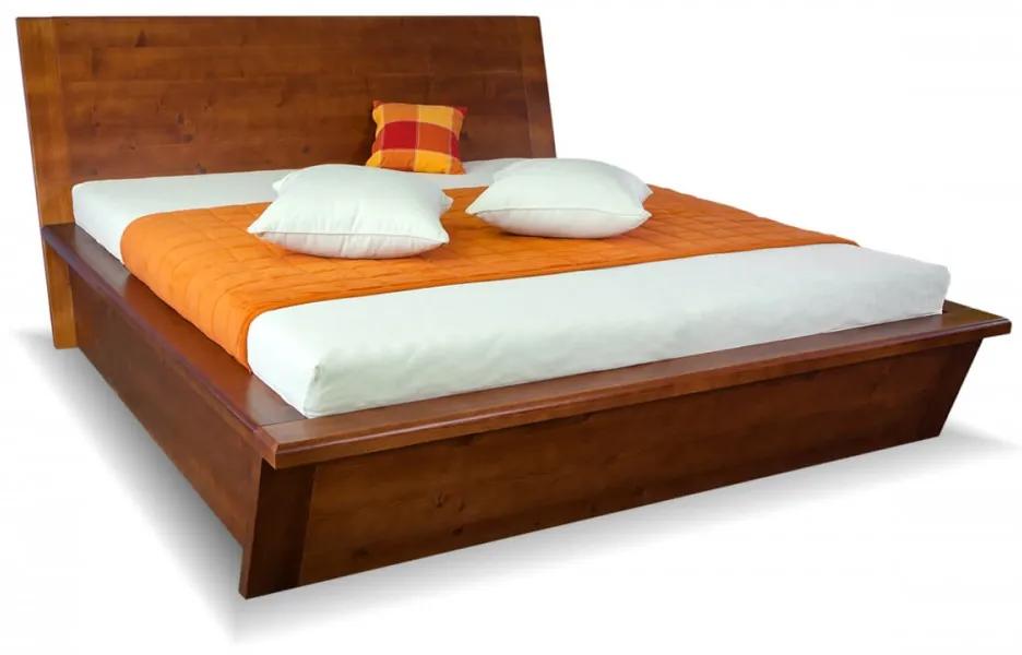 Manželská postel s úložným prostorem Korveta, masiv smrk, 160x200, 180x200 KRAJČA