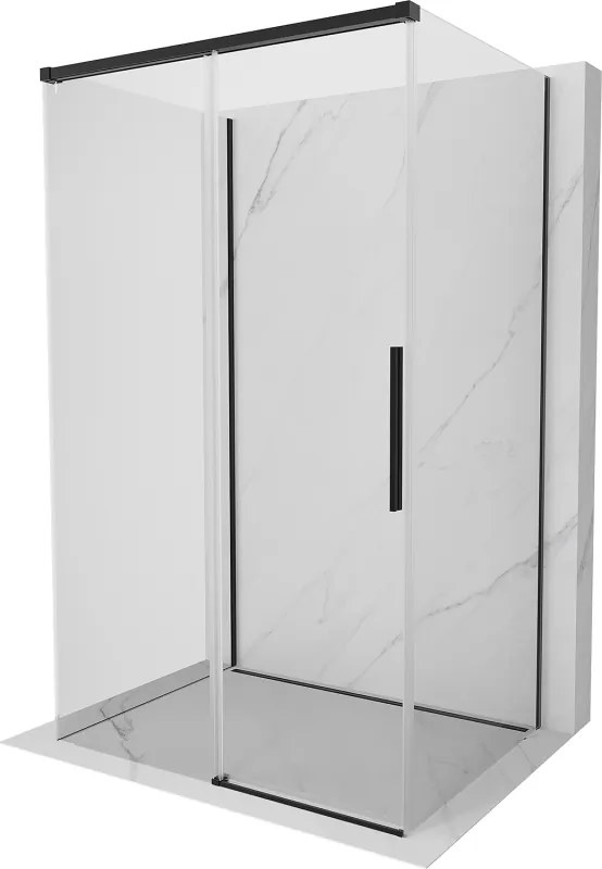 Mexen Rox-3S, 3-stěnný výsuvný sprchový kout 110 x 100 cm, čiré sklo, černý profil, 8C2-110-100-70-00-3S