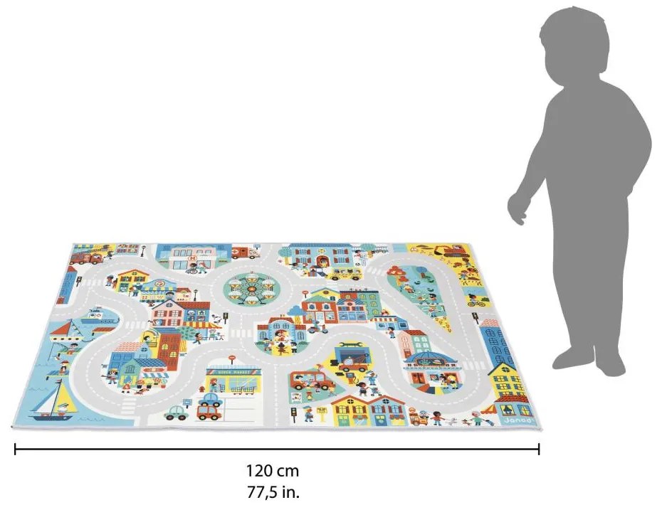 Cross roads koberec - hrací podložka na zem Město