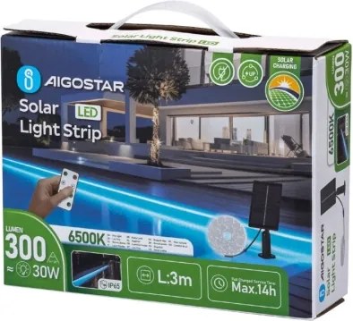 Aigostar - LED Stmívatelný solární pásek LED/1,6W/3,2V 3 m 6500K IP65 + DO