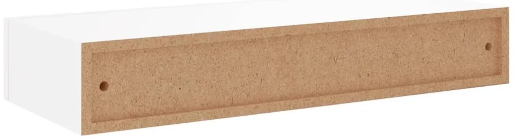 vidaXL Marketos Nástěnné police se zásuvkou 2 ks bílé 60 x 23,5 x 10 cm MDF