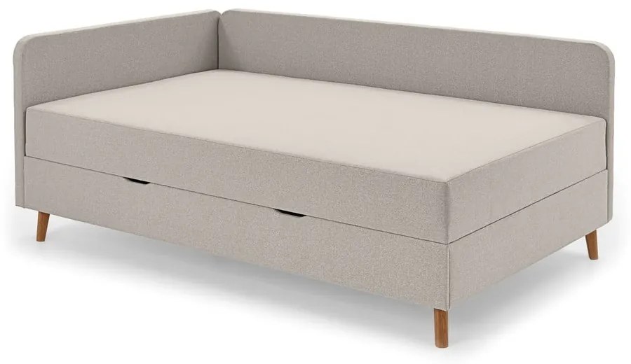 Šedá/béžová čalouněná jednolůžková postel s úložným prostorem s matrací 120x200 cm Cabana - II. jakost – Meise Möbel