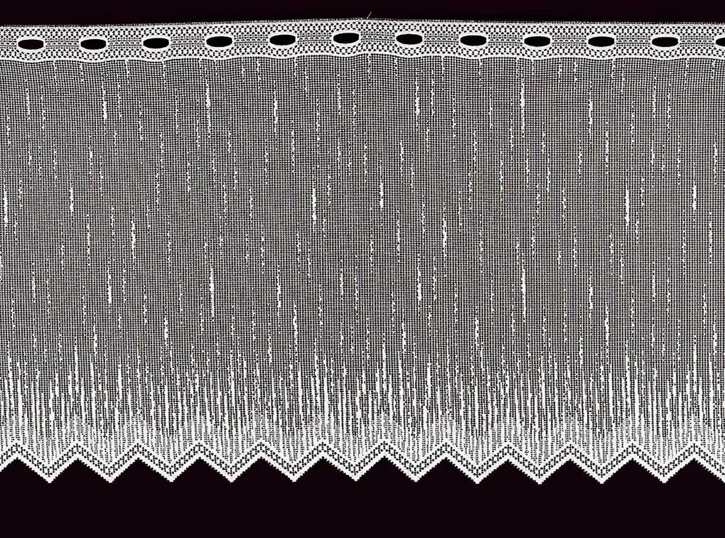 Tylex žakárová záclona A3110 hrubé pršíčko, s bordurou, bílá, výška 110cm (v metráži)