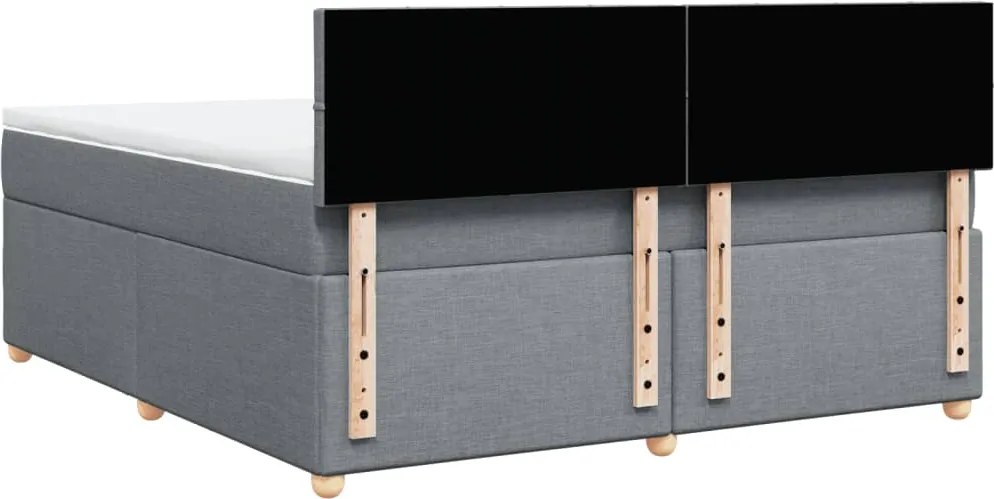 Box spring postel s matrací světle šedá 180 x 200 cm textil 3286759