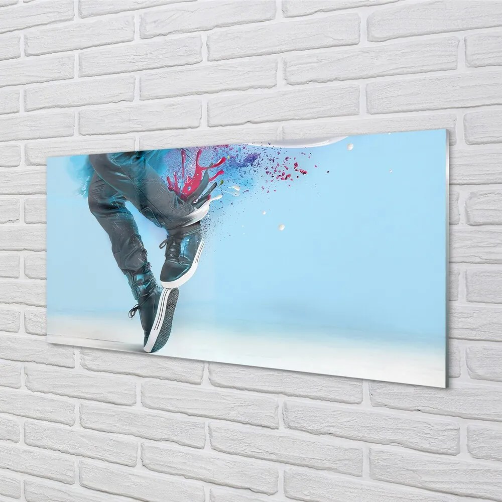 Obraz na skle Nohy barevné Ciapki 125x50 cm