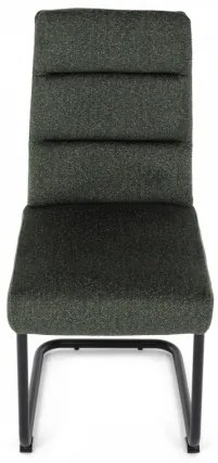 Jídelní židle zelená látka nohy černý kov DCL-P3107 GRN2
