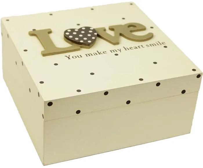 Dřevěná krabička Love