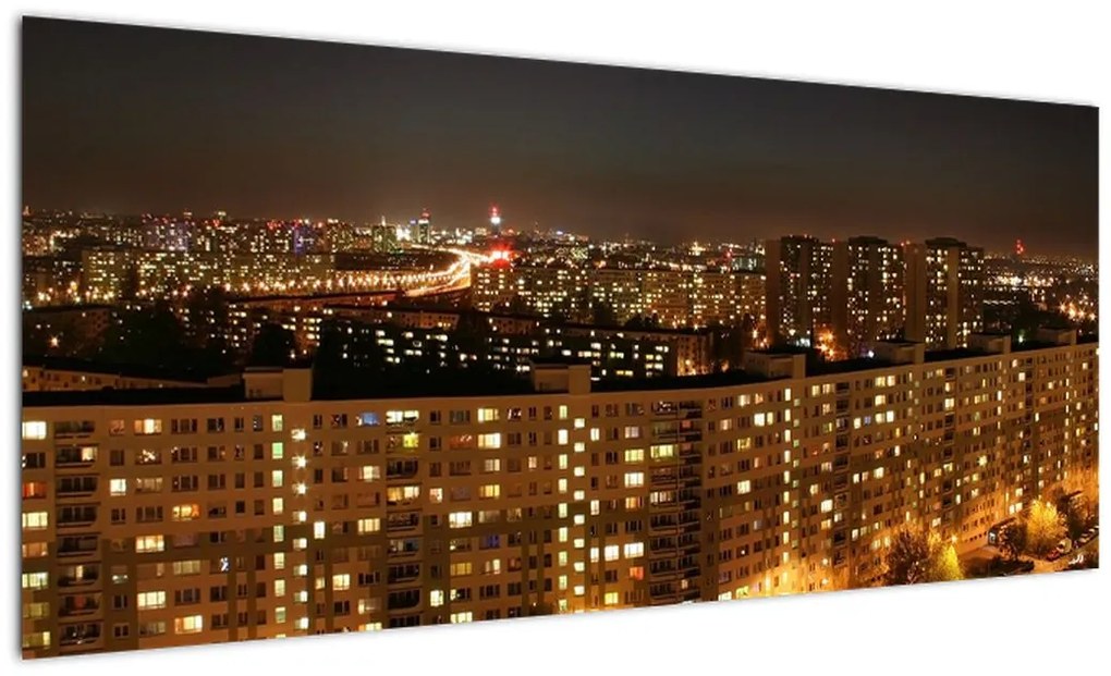 Noční město - obraz (100x40cm)
