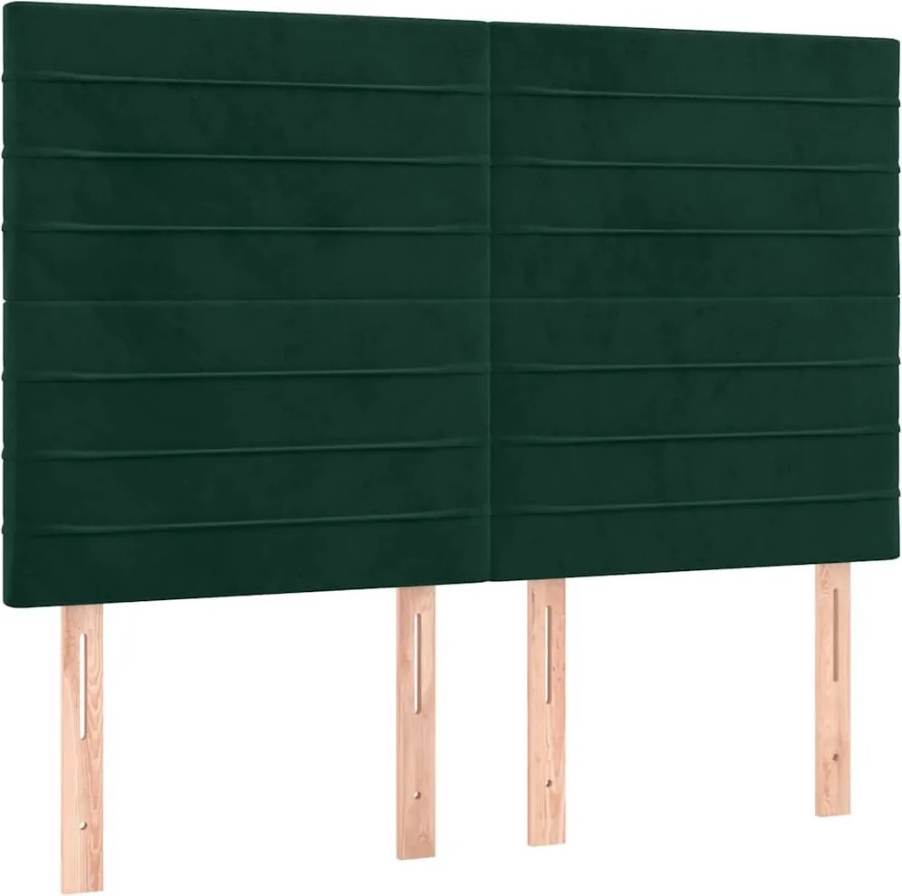 Rám postele bez matrace tmavě zelená 140 x 190 cm samet 3125815
