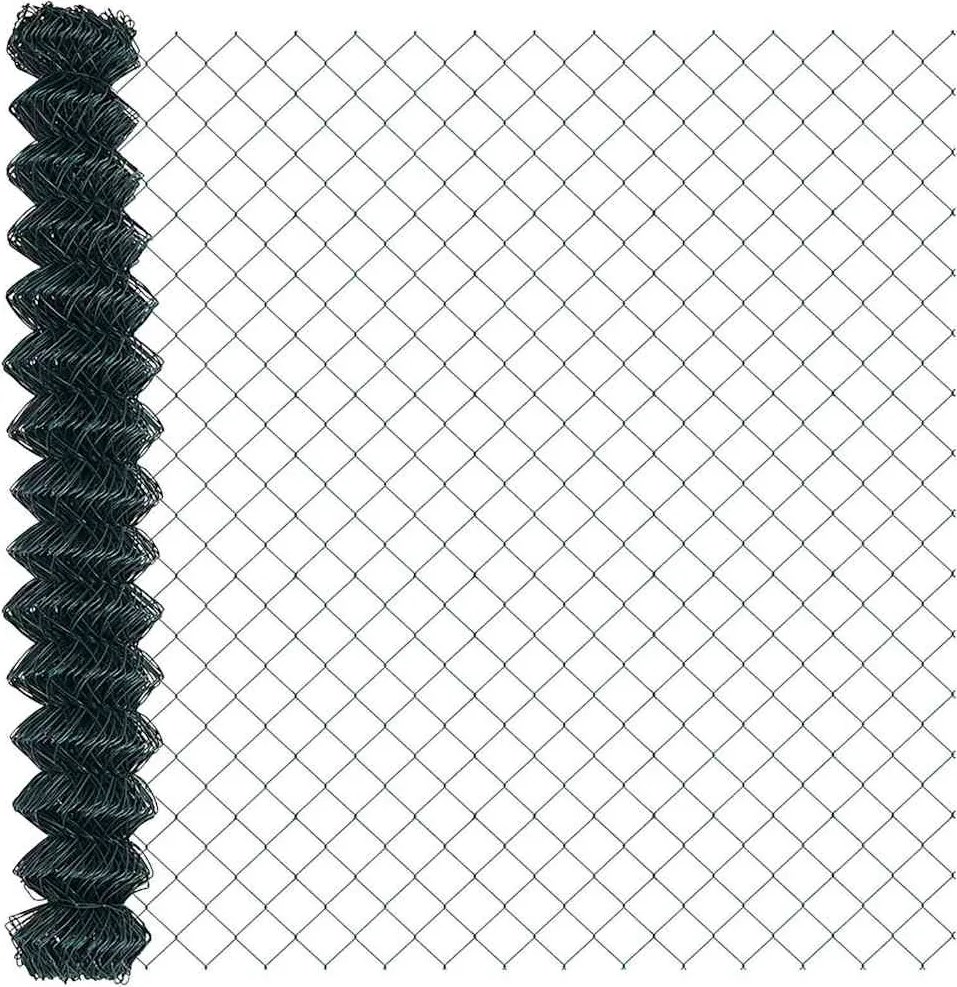 Řetězová plotová konstrukce s hroty 10 x 1,5 m Zelená Síťovina 3351152