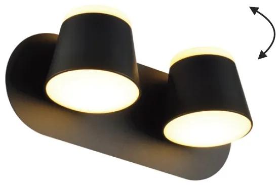 ACA Lighting LED nástěnné svítidlo LUCIDO 1280lm, černá barva