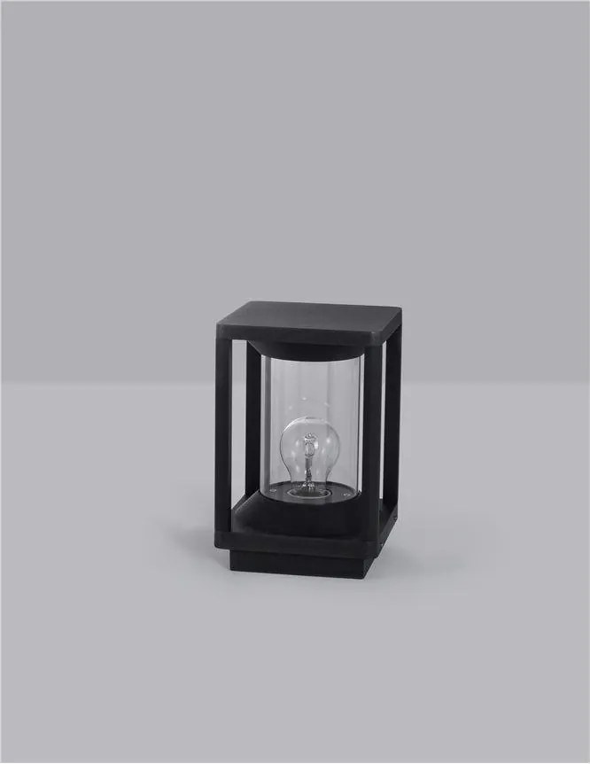 NV 9193102 Venkovní sloupkové svítidlo LOEVE antracitový hliník a čirý akryl E27 1x12W 220-240V IIP65 bez žárovky - NOVA LUCE