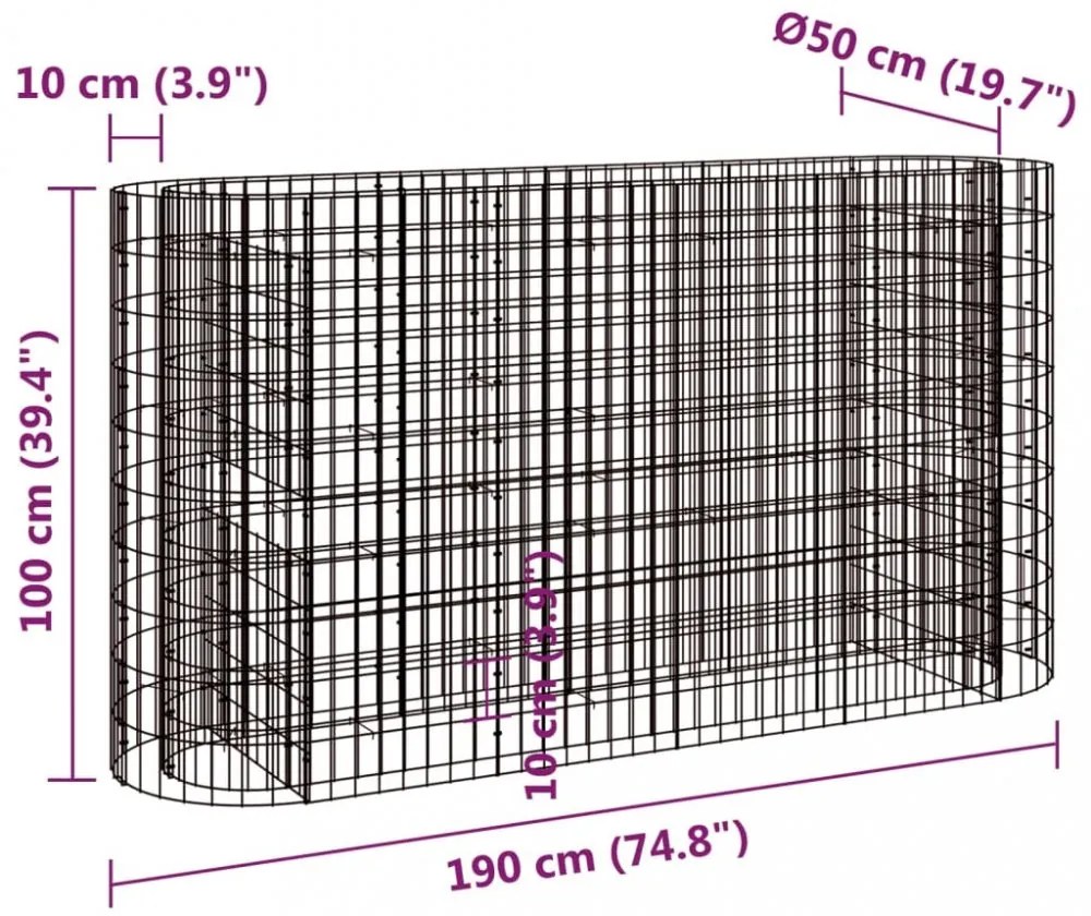 Gabionový vyvýšený záhon Dekorhome