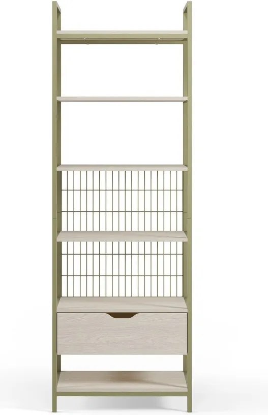Zelená ocelová knihovna 60x179,5x40 cm Amara – Marckeric