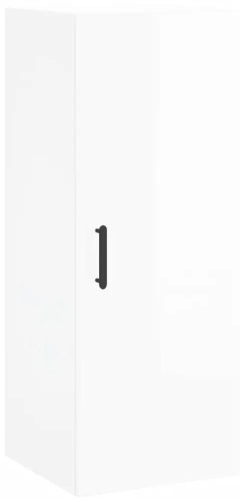 Skříň highboard bílá s vysokým leskem 34,5x34x180 cm kompozit,  3199115