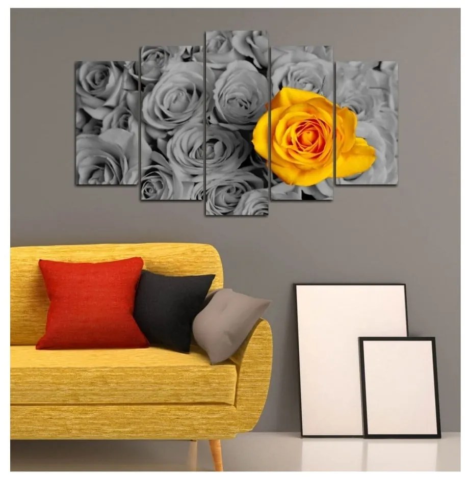 Vícedílný obraz 3D Art Gris Flower, 102 x 60 cm