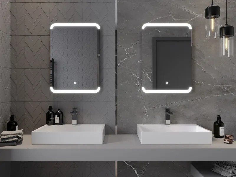 Mexen Nida, LED koupelnové zrcadlo s podsvícením 50x70 cm, 6000K, ochrana proti zamlžování, 9806-050-070-611-00