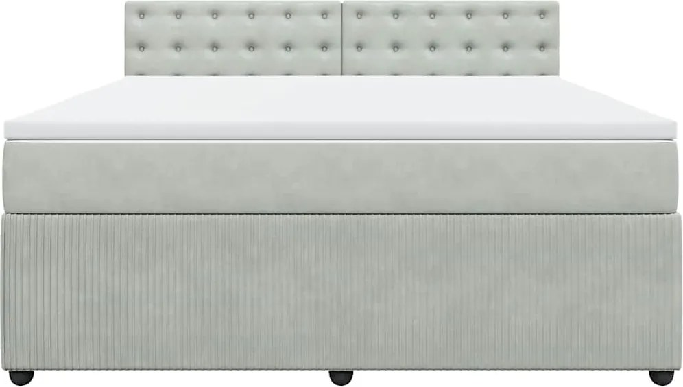 Box spring postel s matrací světle šedá 180x200 cm samet 3287818