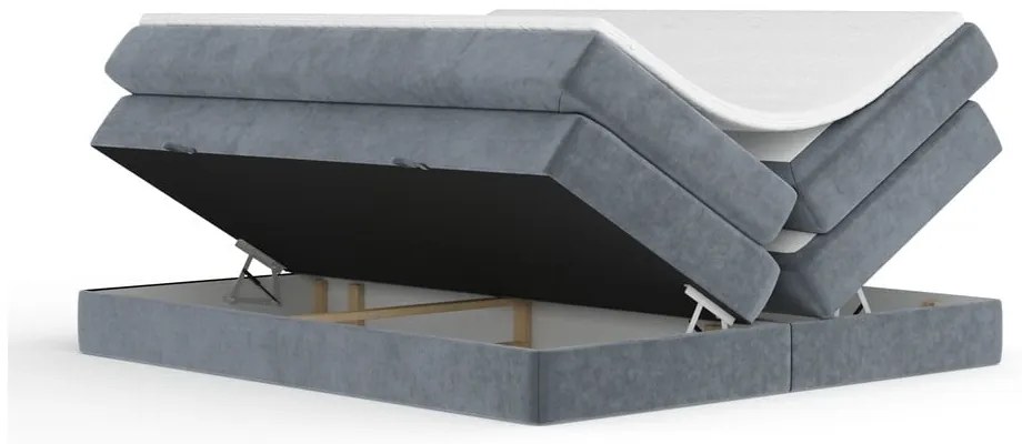 Tmavě šedá boxspring postel s úložným prostorem/bez čela 180x200 cm Juniper – Maison de Rêve