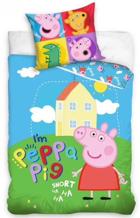 Dětské povlečení Prasátko Peppa Já jsem Pepina 140x200/70x90 cm