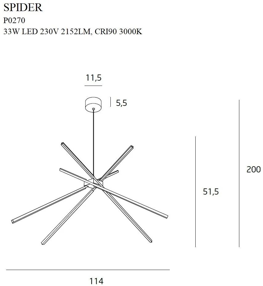 Maxlight Závěsné svítidlo Maxlight P0270 SPIDER