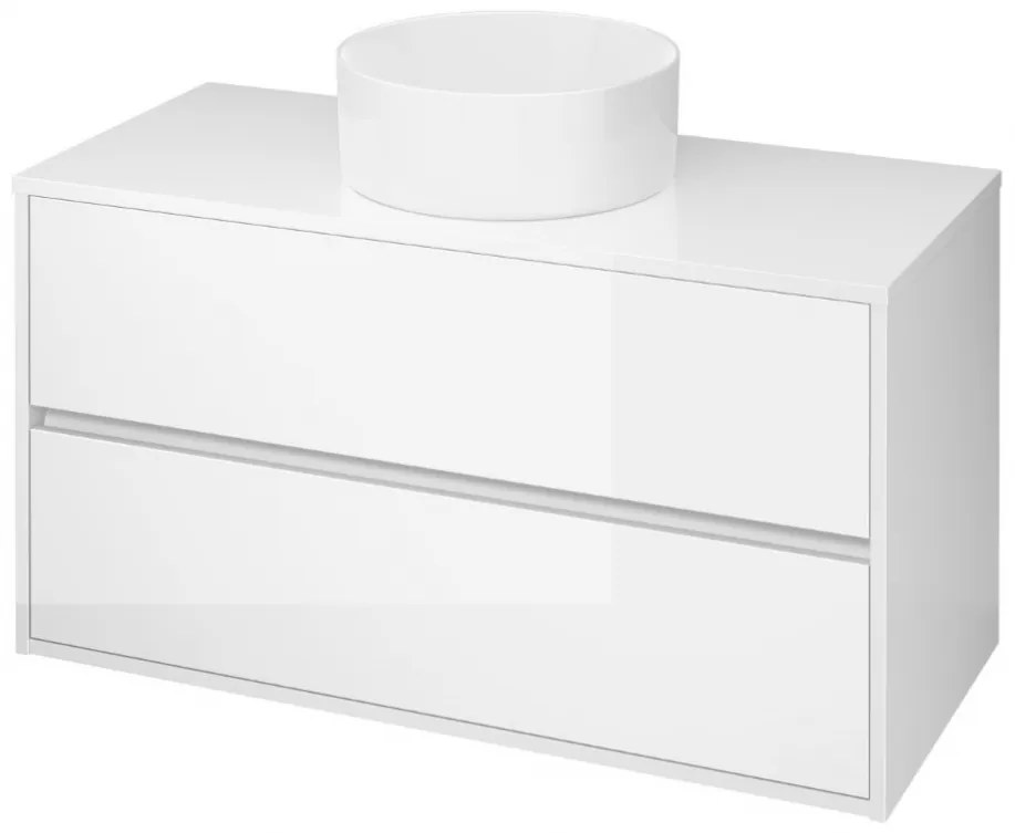 Cersanit Crea - závěsná skříňka pod umyvadlo na desku 100cm, bílý lesk, S924-006