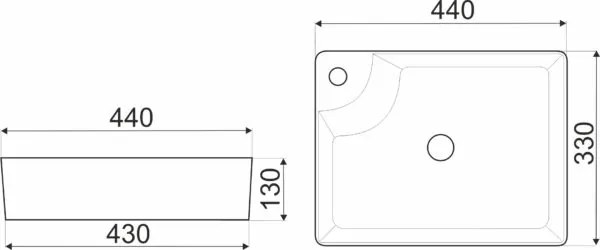 Novoterm Keramické umyvadlo na desku NV-KR-44
