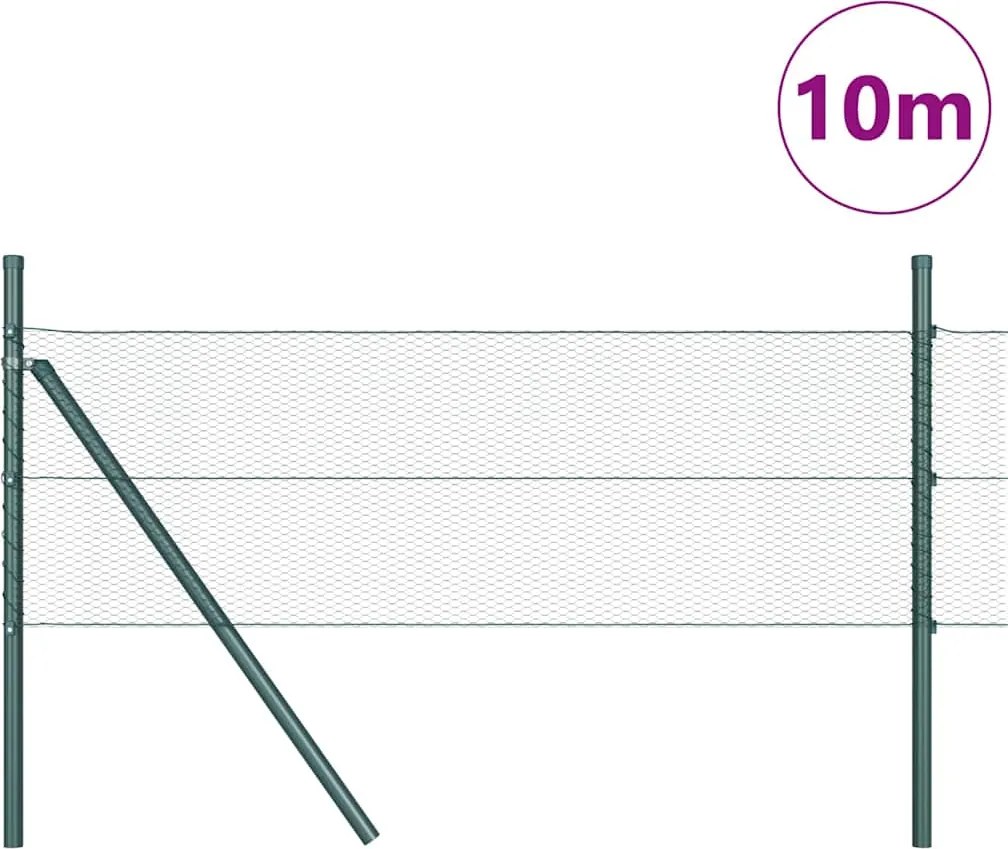 Hexagonální kotvení plotu 10 x 0,4 m Ocel potažená PVC Zelená 3352620