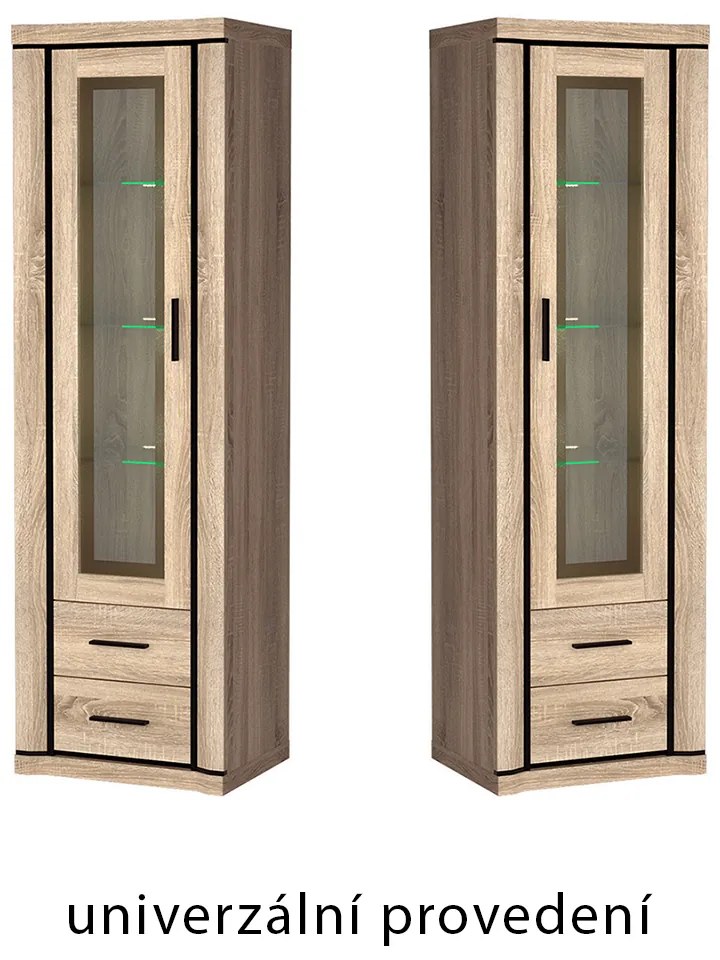 Obývací stěna s komodou DALLAS s | sestava C | 4 díly | 312 cm + 97 cm | sonoma
