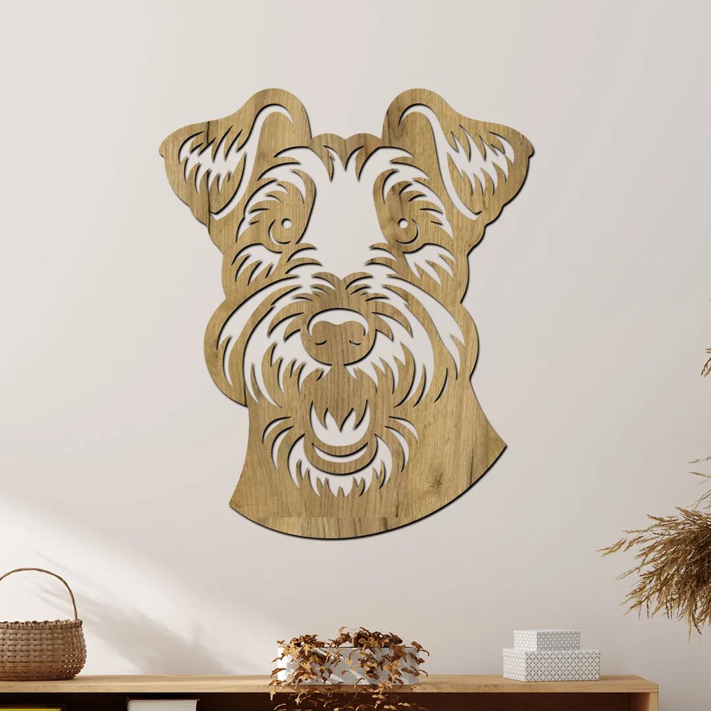 dřevo života Dřevěná dekorace psa Welsh Terrier Zvolte rozměr (cm): 33x40, Zvolte barvu dekoru: Buk