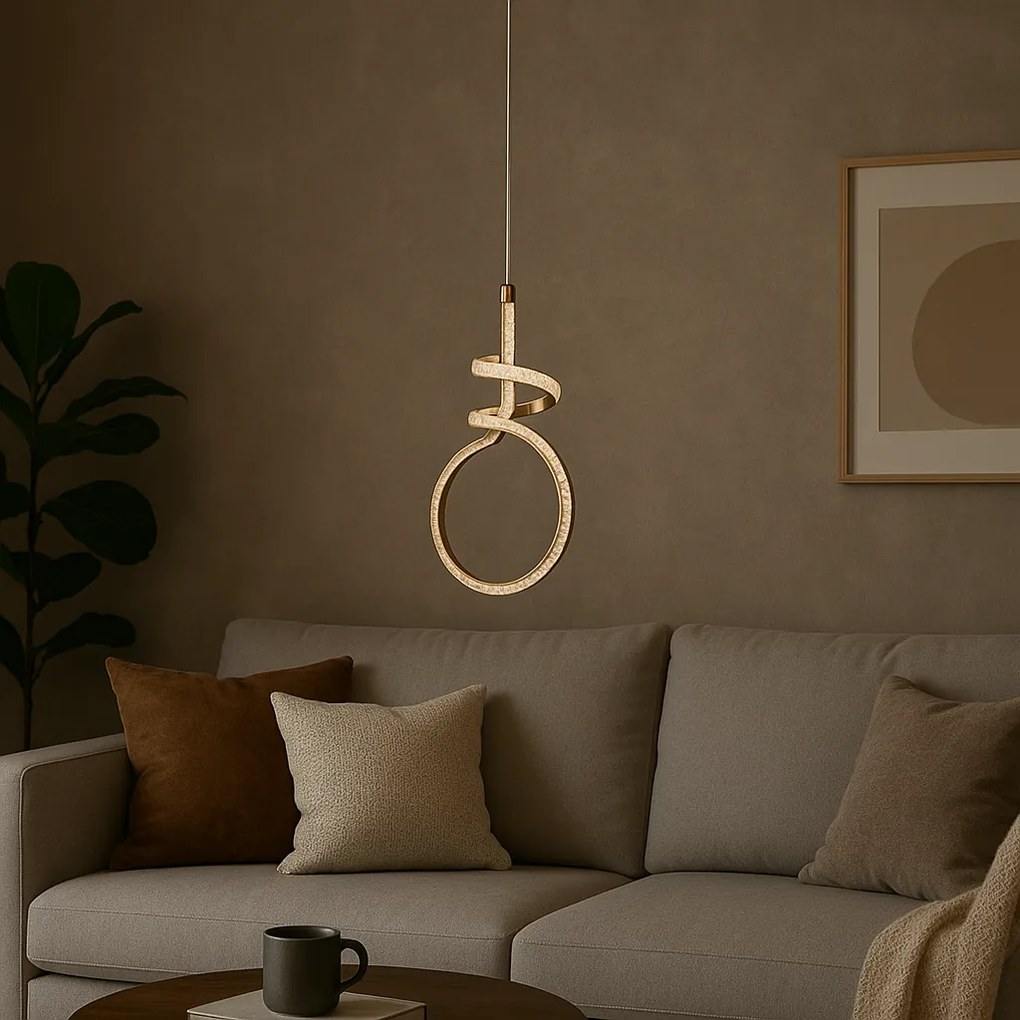 Toolight Toolight, LED závěsné svítidlo, 24W, 4000K, G071-CP, zlatá, OSW-08669