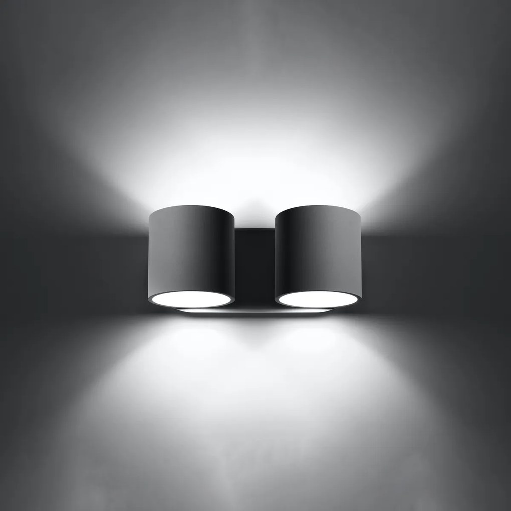 Sollux Lighting Nástěnné svítidlo ORBIS 2 šedé