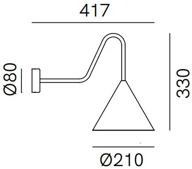 Il Fanale Cone, nástěnné kovové svítidlo v antické úpravě, 1xE14 max 10W, prům. 21cm, výška 33cm