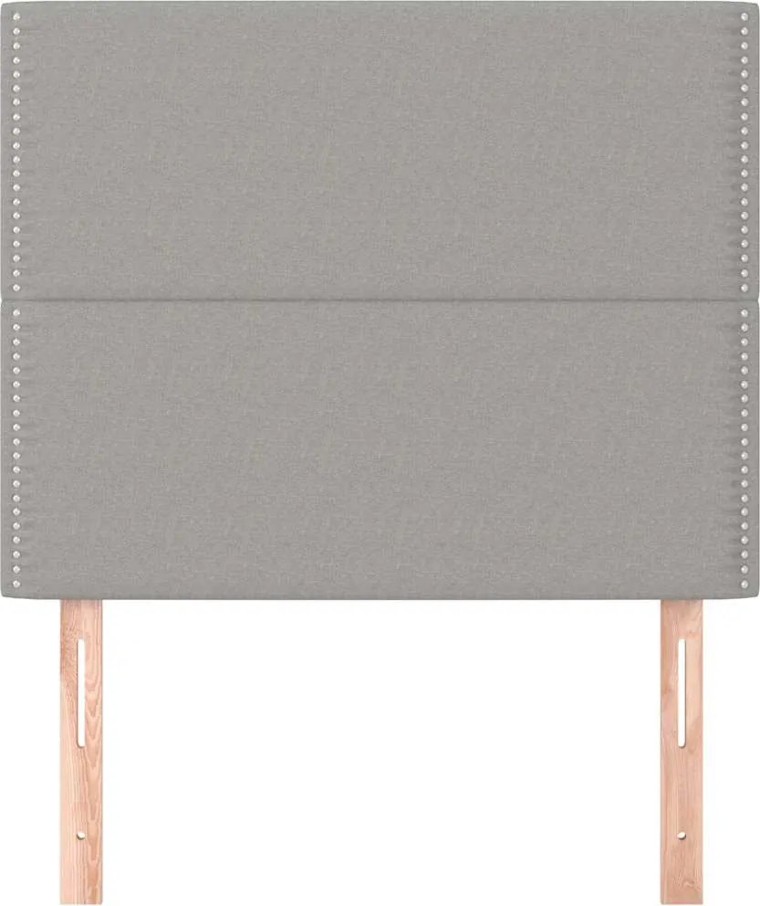 Čelo postele světle šedé 100x5x118/128 cm látkové 3116182