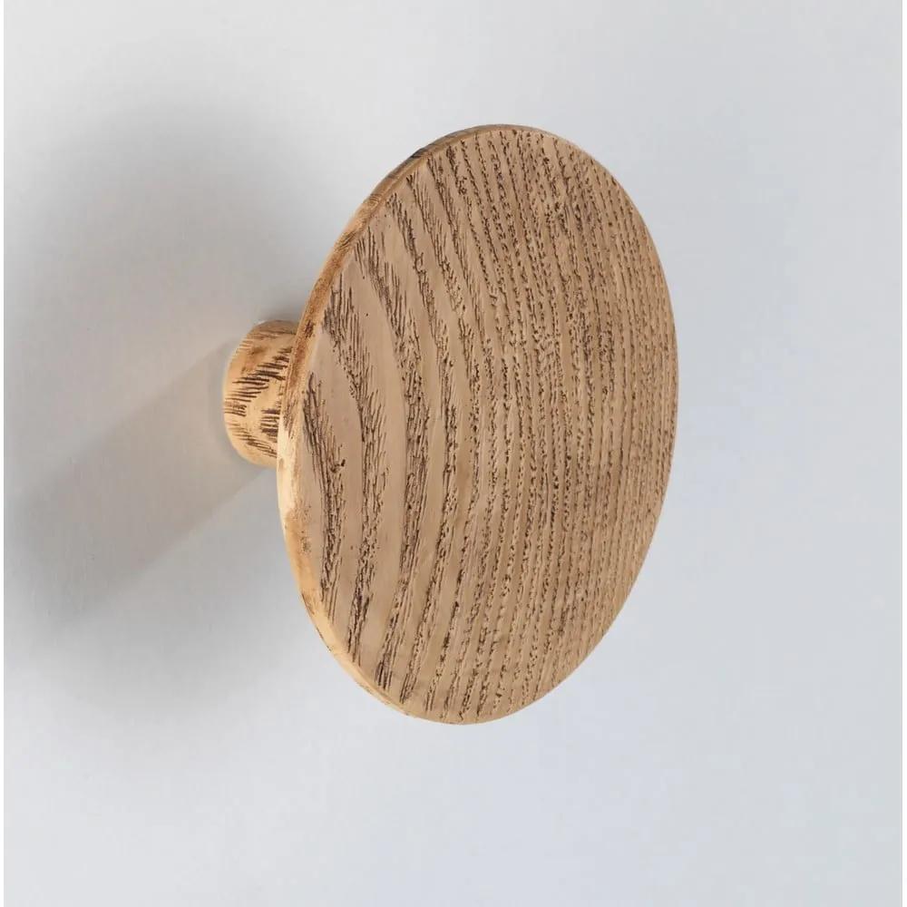 Nástěnný háček s dekorem dubového dřeva Wenko Melle, ⌀ 8 cm
