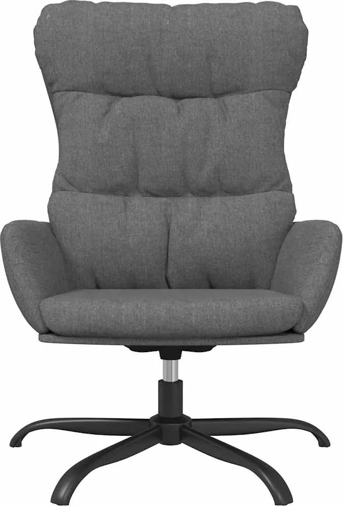 Relaxační křeslo světle šedé textil 341176