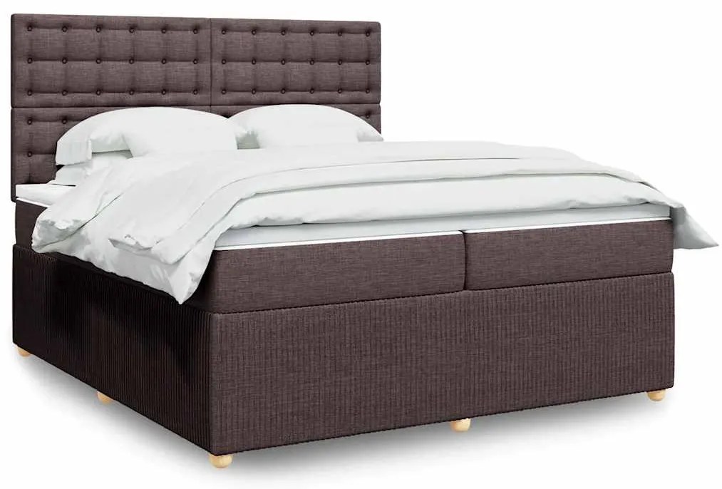 Box spring postel s matrací tmavě hnědá 200x200 cm textil 3292180