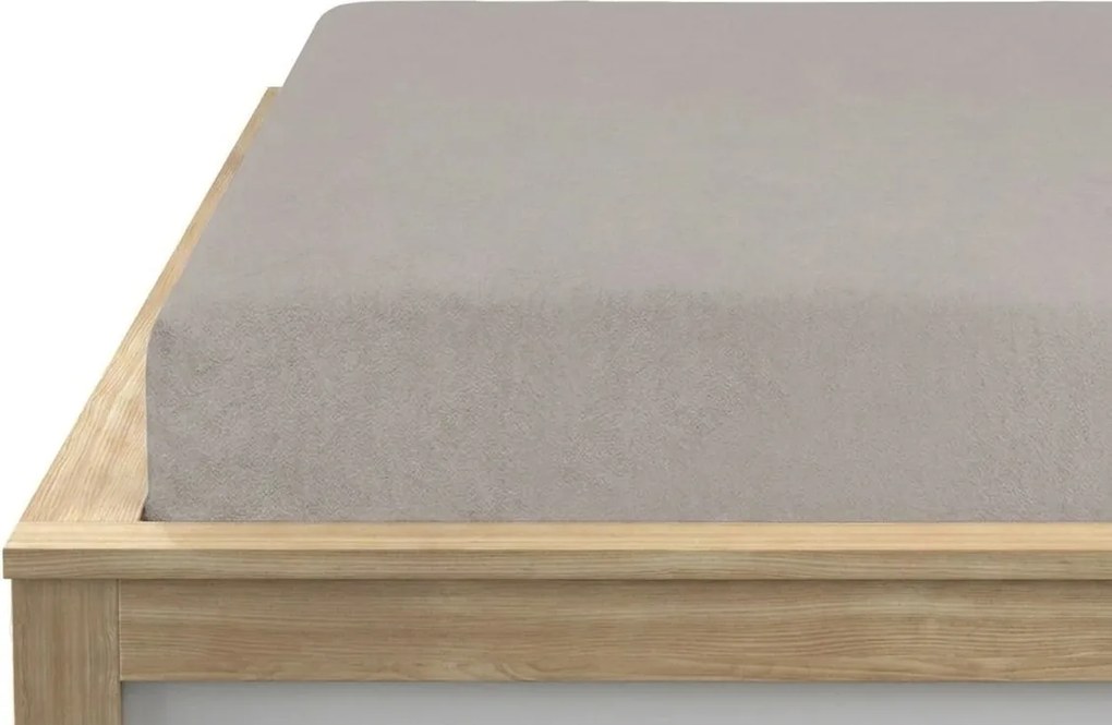 Fleecové napínací prostěradlo MOLTON světle šedé 90 x 200 cm