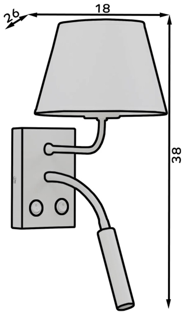 Eltap Moderní nástěnná lampička Vespillo 2A, 18x26x38cm zelená/zlatá