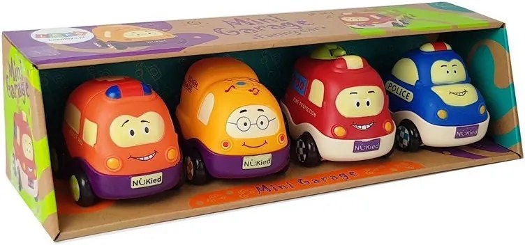 LEAN Toys Sada autíček, policie a sanitka, pro miminka s pohonem, 4 ks