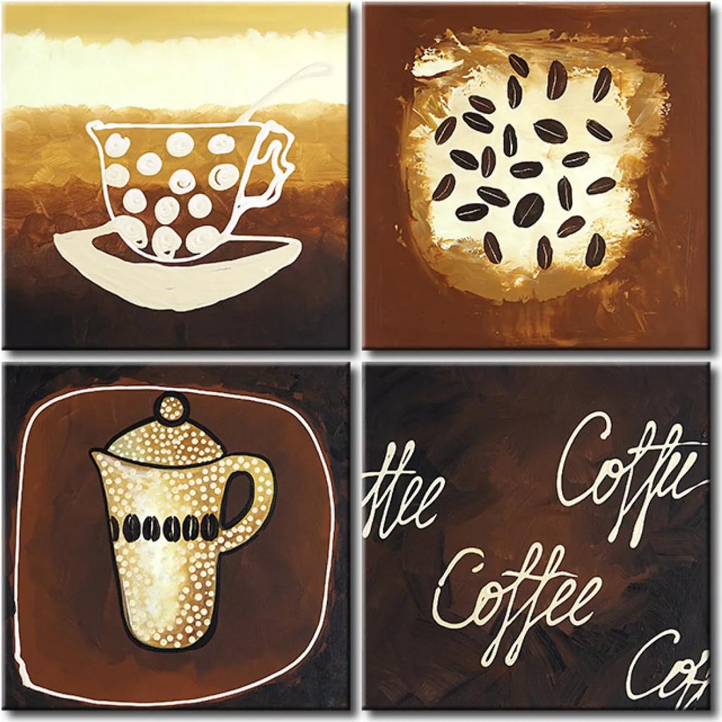 Obraz káva retro + háčky a hřebíčky ZDARMA Velikost (šířka x výška): 80x80 cm