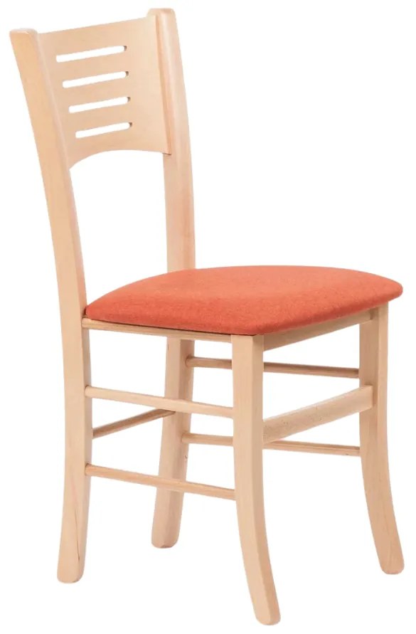 Jídelní čalouněná židle VERONA — masiv, látka, více barev, nosnost 155 kg Buk Lux 10 Terracotta