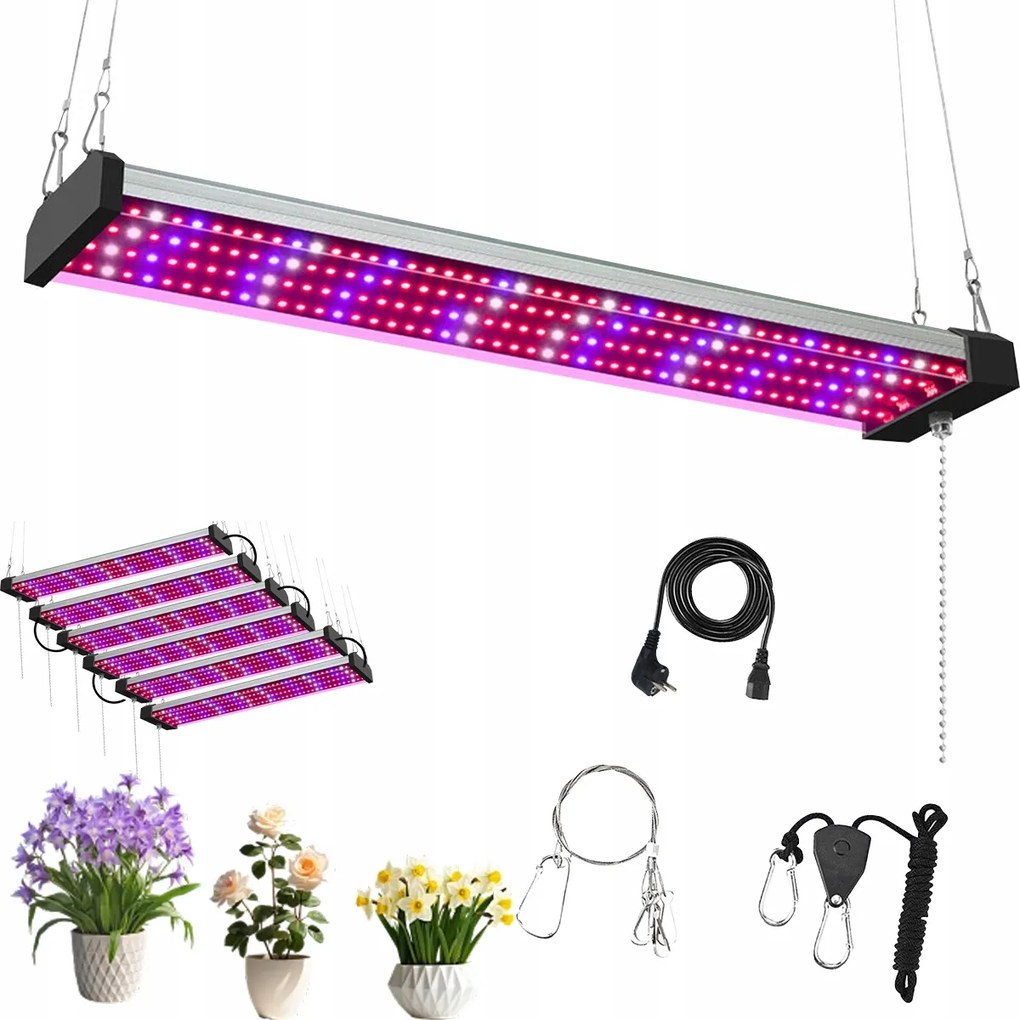 120 Led Závěsná Lampa Pro Růst Pěstování Rostlin Full Spectrum 20W
