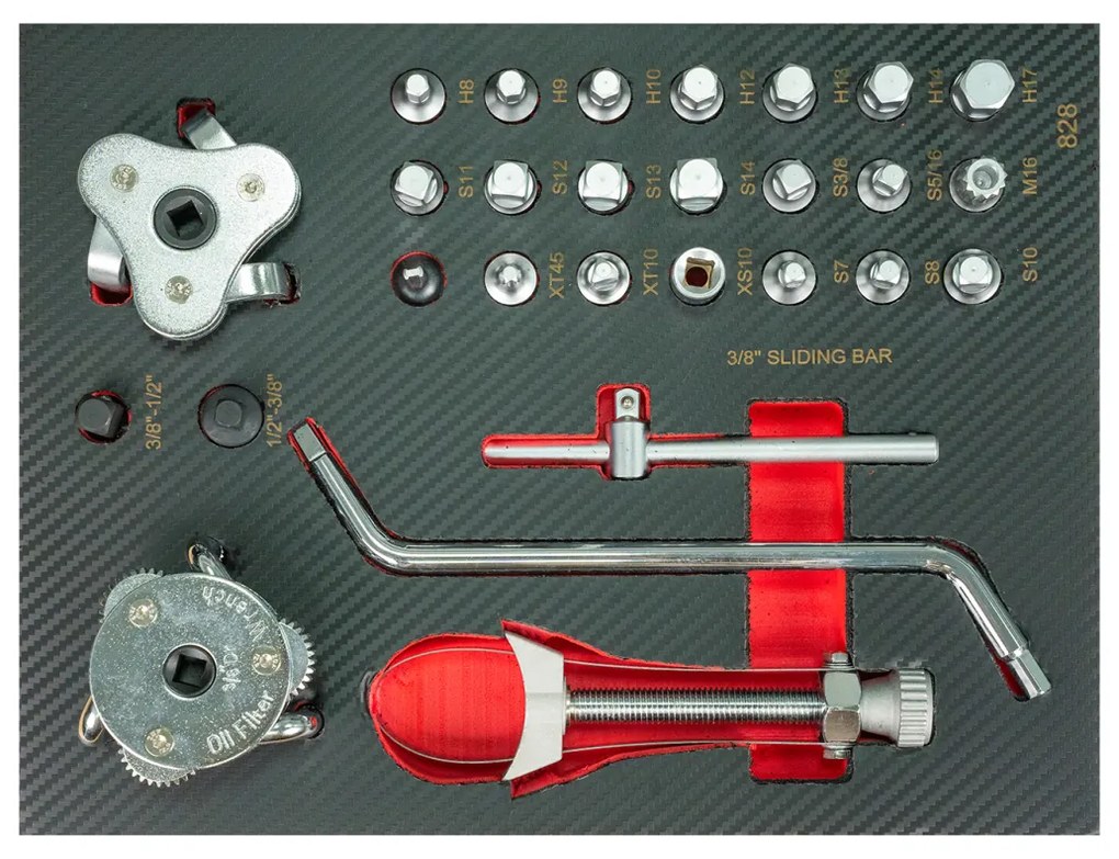 Dílenský vozík s nářadím | 12 zásuvek | Červený Matabro MB-TC05 | 542 ks