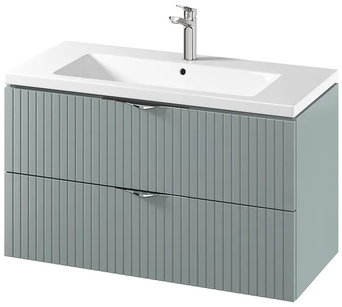 Cersanit Tirso, závěsná umyvadlová skříňka 994x447x572 mm + keramické umyvadlo, zelená matná, S801-546