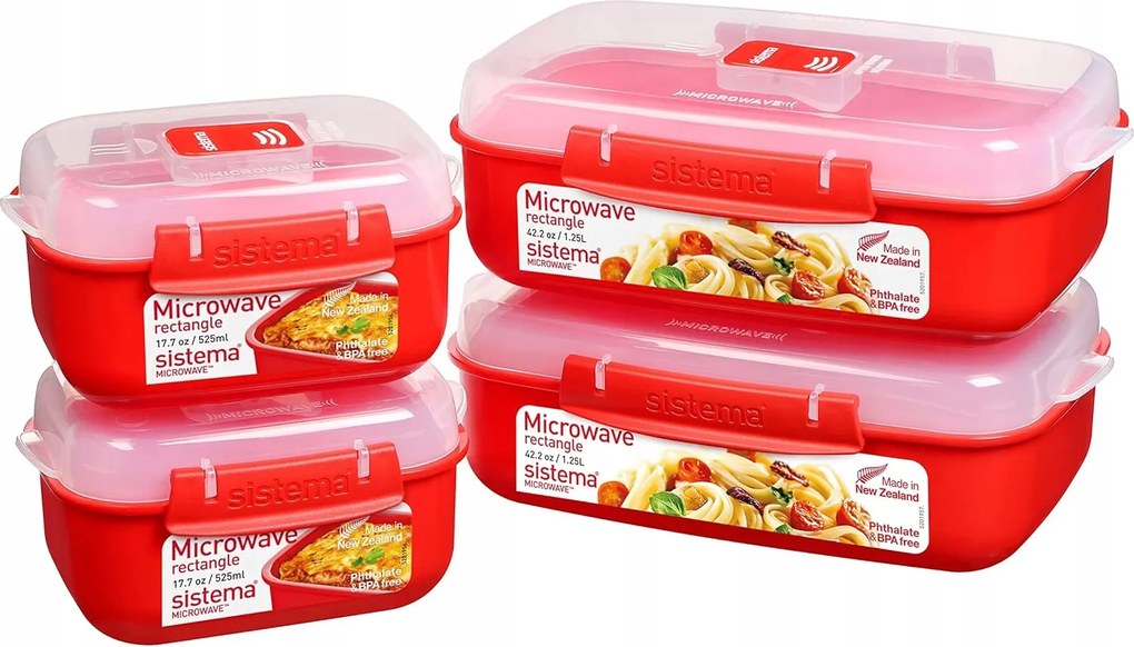 Sistema Heat & Eat Sada 4 nádobek do mikrovlnné trouby 1,25 l 525 ml
