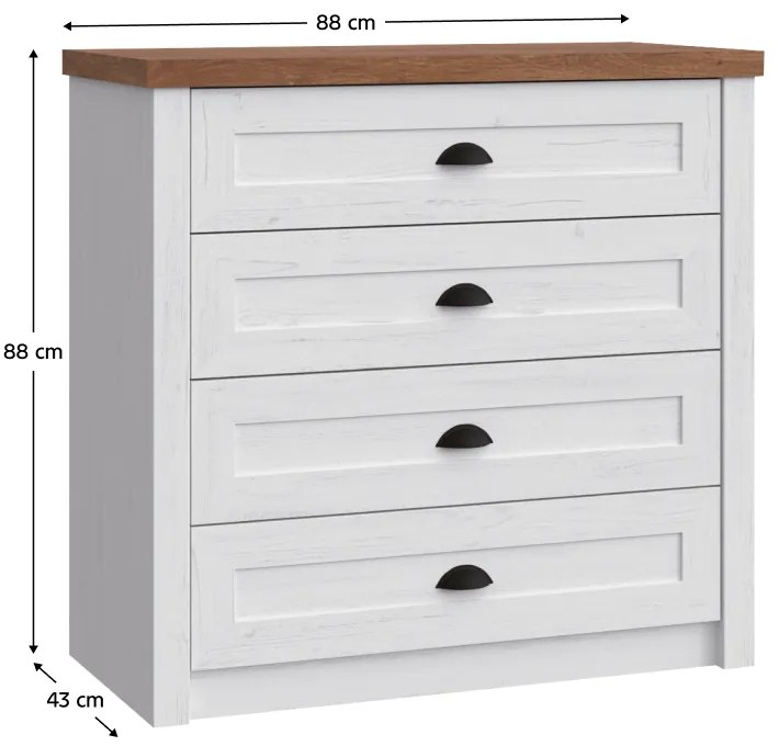 Kondela Komoda, sosna andersen/dub lefkas, PROVANCE K4
