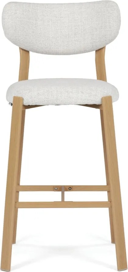 Barová židle AUB-L3125 OAK, látka, bílá (50 x 48,5) cm bílá